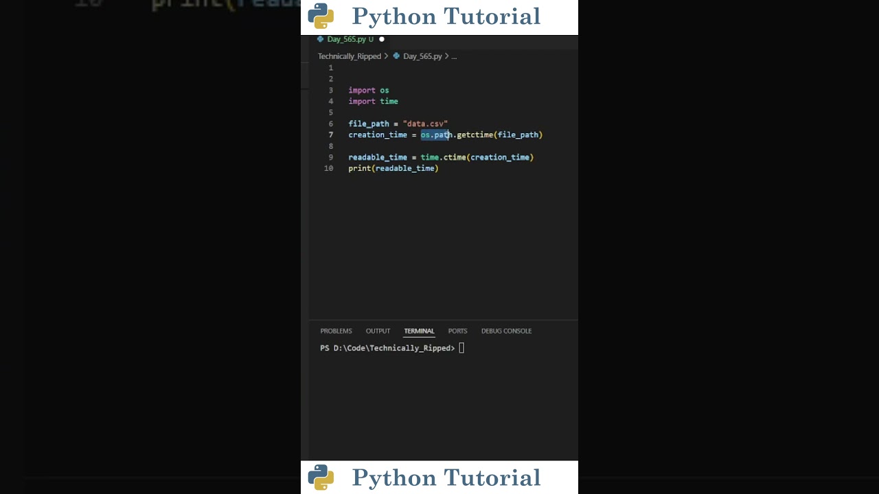 Get File Creation Date/Time With Python | Python Tutorial