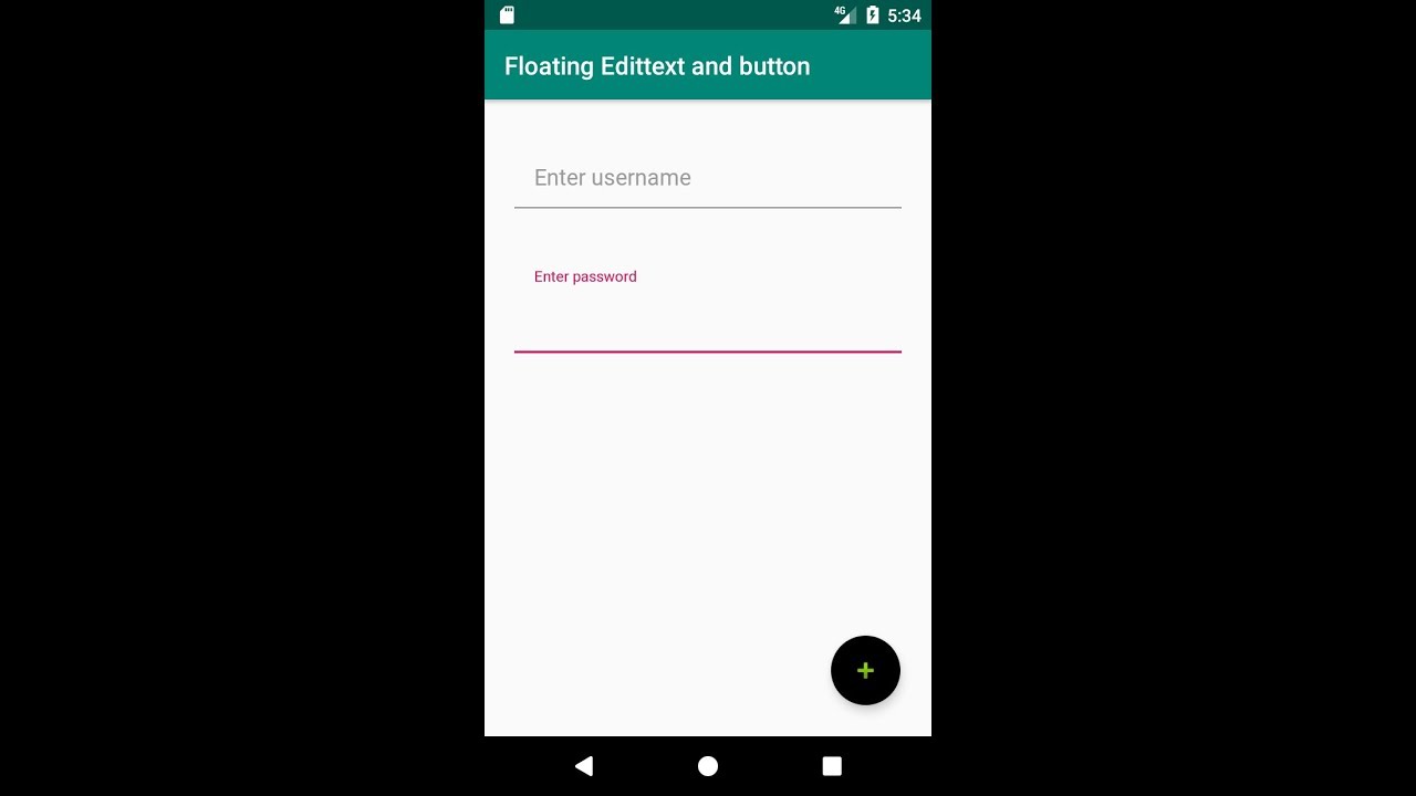 how to use floating button and edittext in android