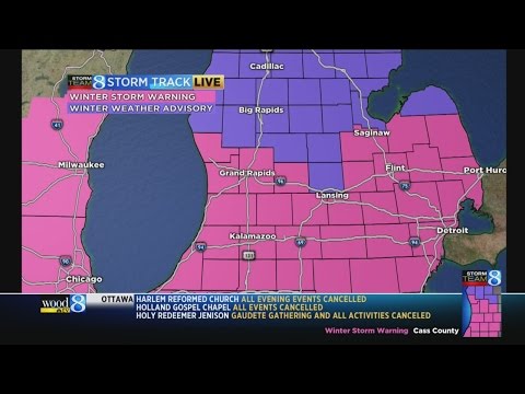 5-10 inches of snow today; some schools closed Mon.