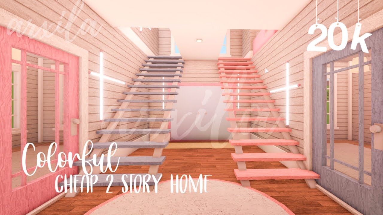 ROBLOX | Bloxburg: 20K Colorful Floral Blush Aesthetic Eco Roleplay House / 2- story | Build & Tour