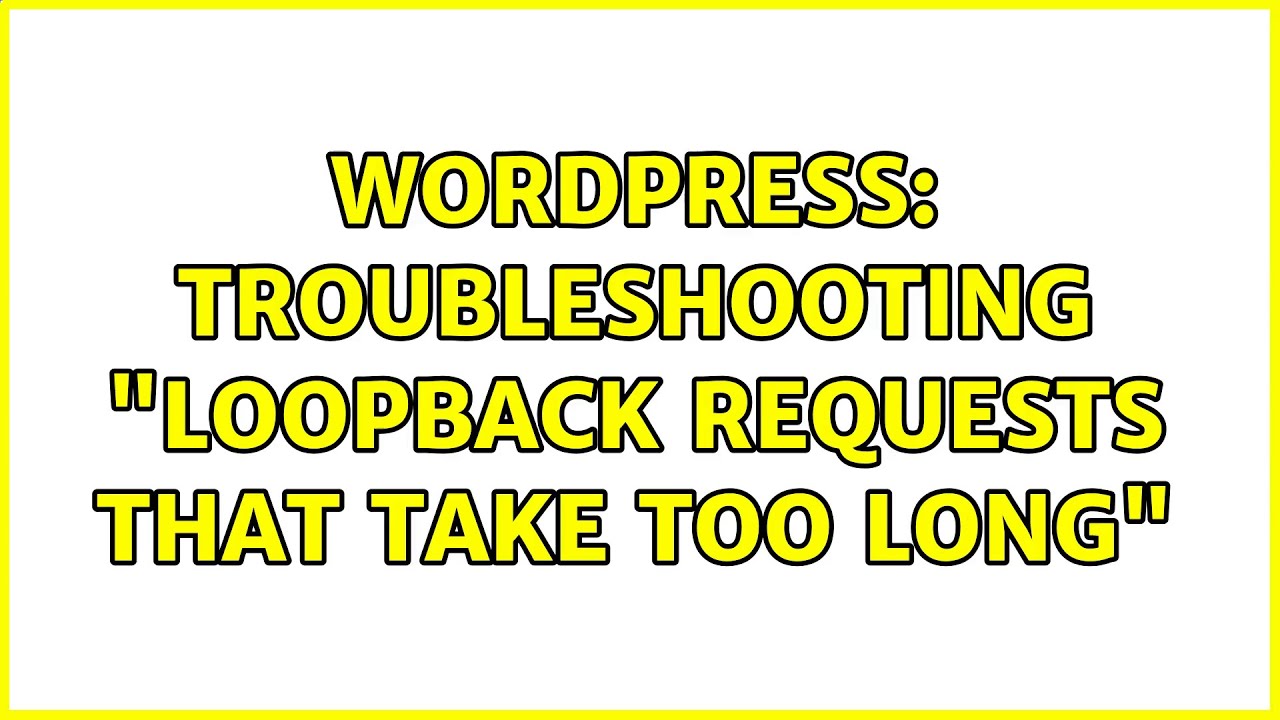 Wordpress: Troubleshooting 