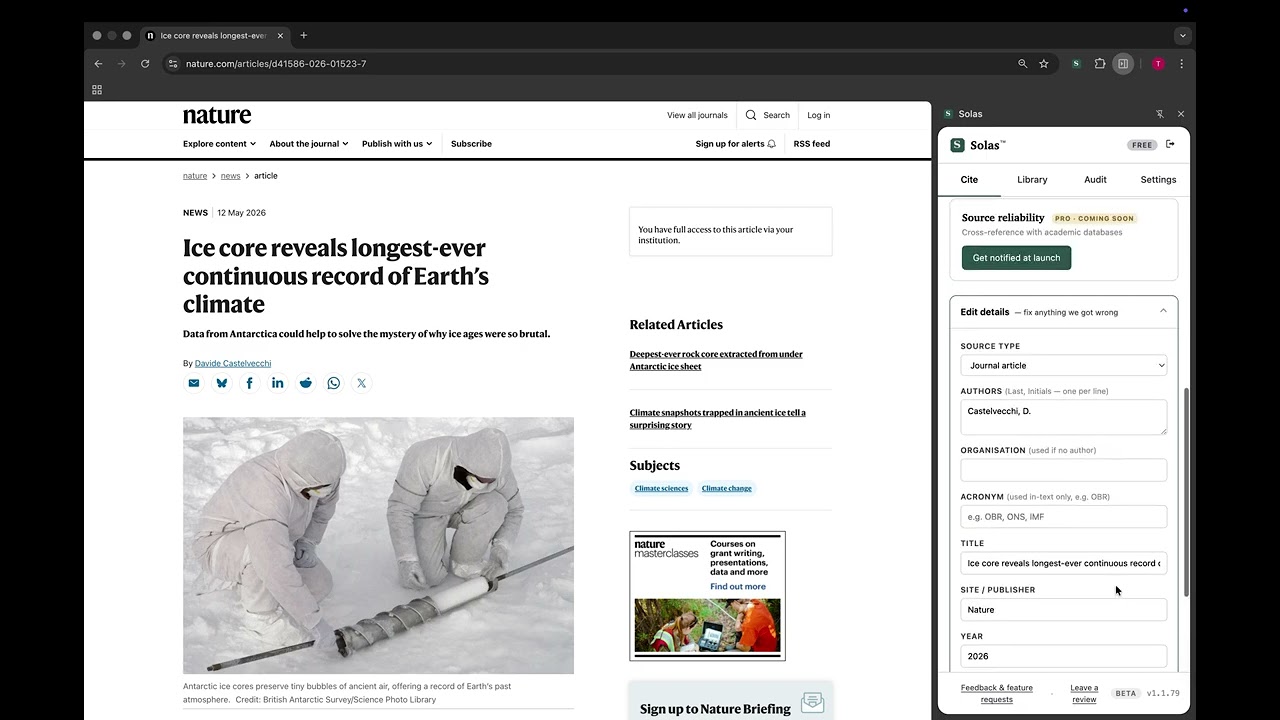 Solas Overview: Academic Research & Citations Tool