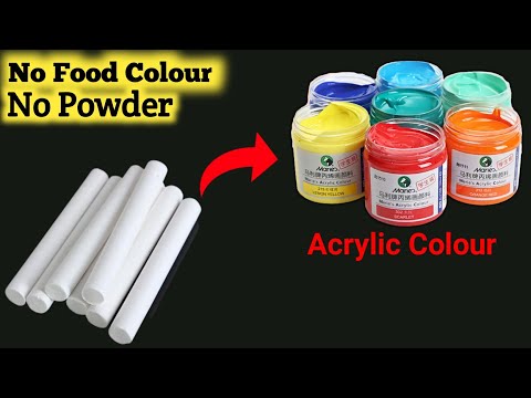 How To Make Acrylic Colour at Home With Chalk | Acrylic Colour Making at Home