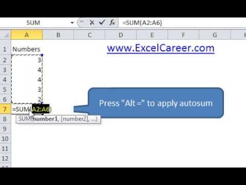 Keyboard Shortcut for Autosum in Excel