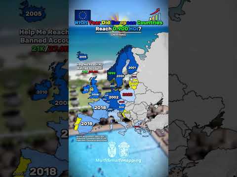 What Year Did European Countries Reach 0.900 HDI? (Remake) #shorts #map #europe #hdi