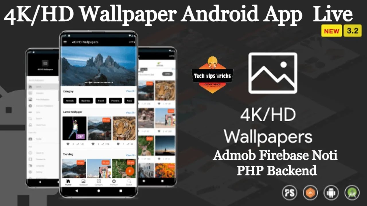 4K HD Wallpapers App Source Code  Full Dynamic App Best Design Professional - 2023 Tech Tips Tricks