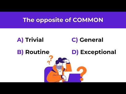 English Test: What Is the Word Opposite of "Common"?
