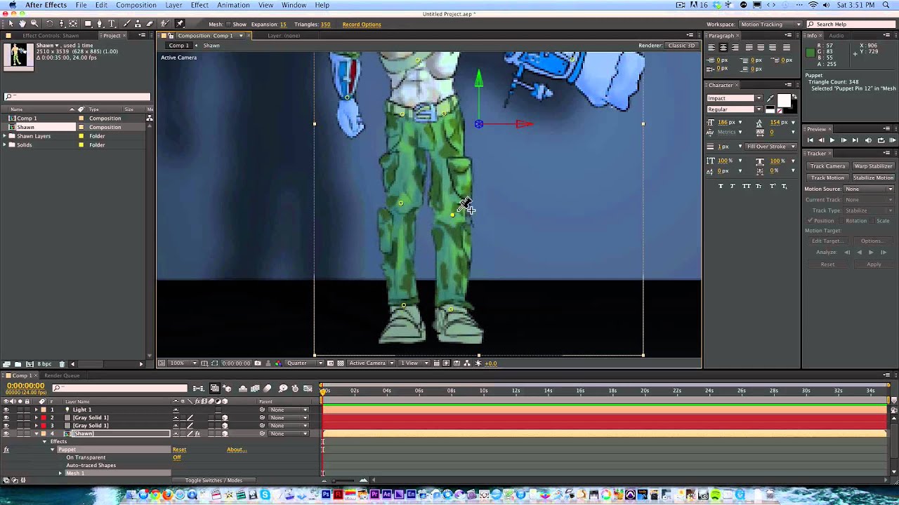AE Tutorial Pin Tool with Shadows