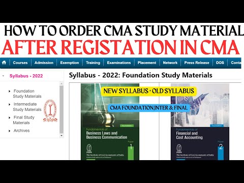 How To order CMA Study material After Registration | CMA old & New Syllabus |Full Guidance