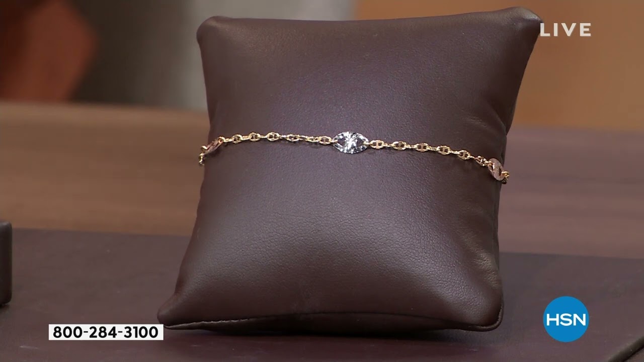 14K TriColor Gold Mariner Chain Anklet