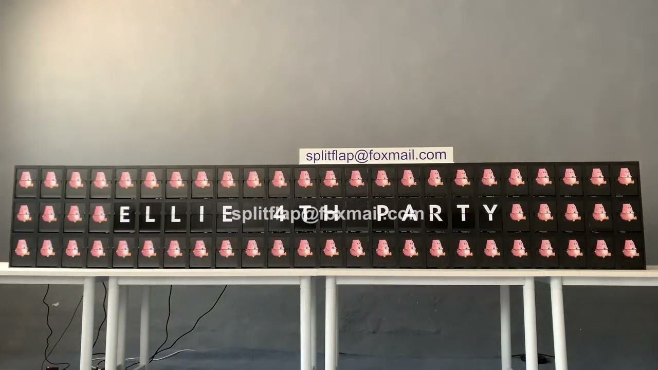 Custom sized programmed split flap display board