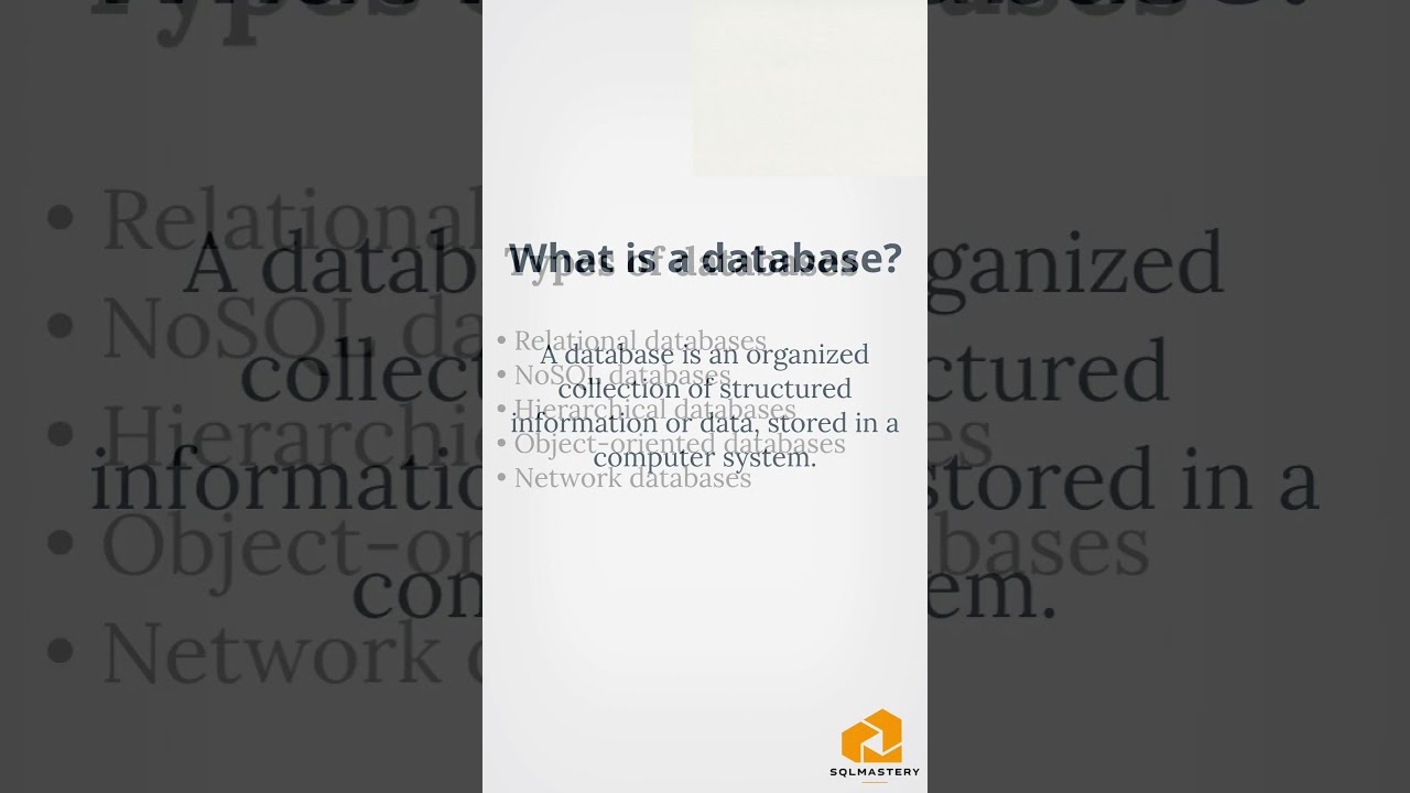 What is a database? And Types of database.