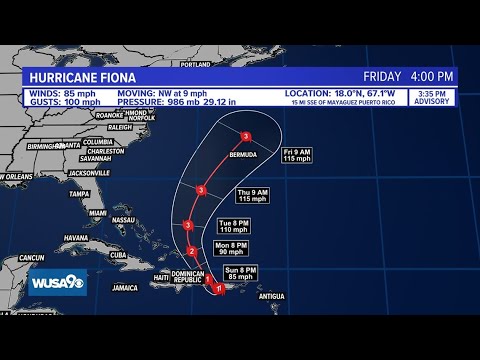 WATCH: Hurricane Fiona storm path