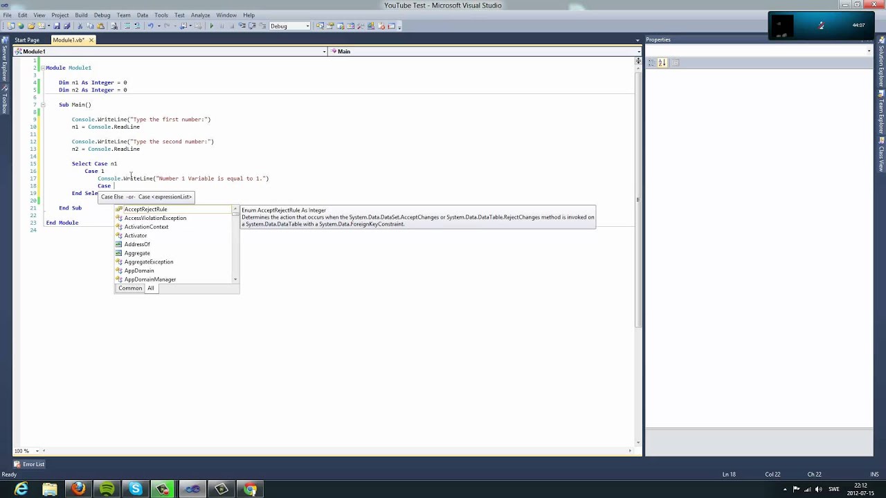 Visual Basic Tutorial #4 - Select Case Statement