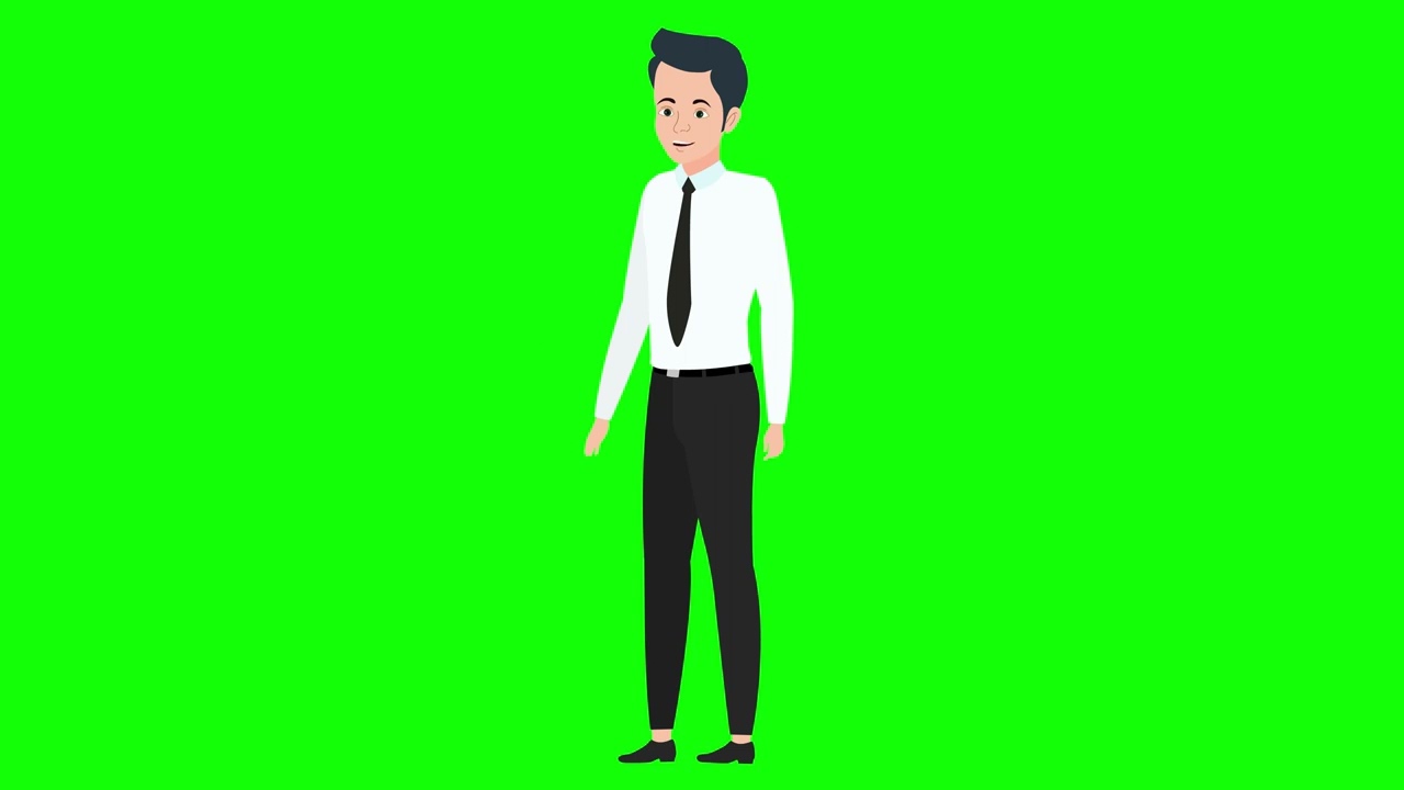 young businessman explaining and talking character animation