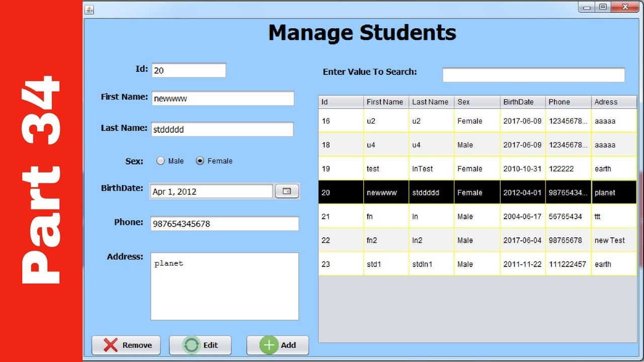 JAVA - Student Information System Project In Java Using NetBeans With Source Code | Part 34