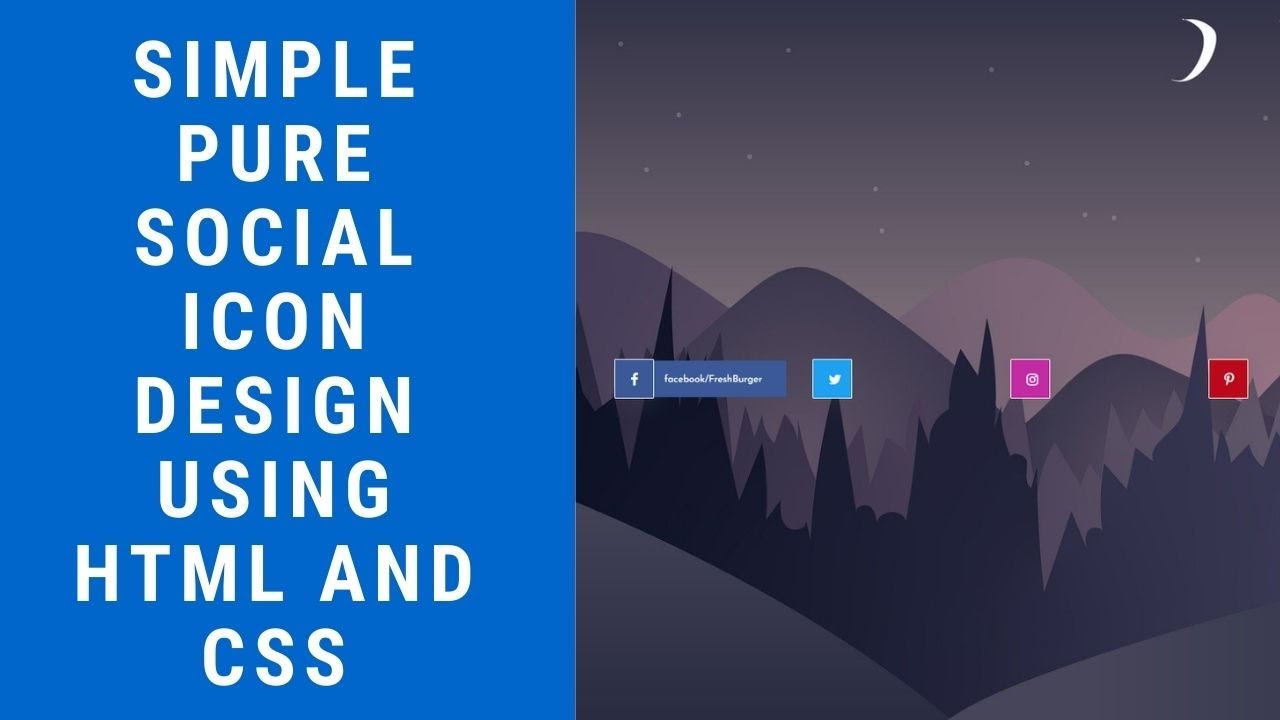 Simple Pure Social Icon Design Using HTML And CSS || Code Mark