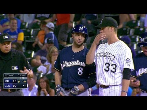 MIL@COL: Braun singles to left, plates Gennett in 9th