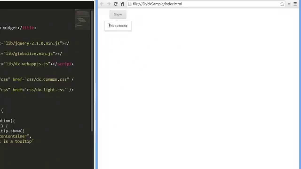 DevExpress DevExtreme: HTML5 Tooltip