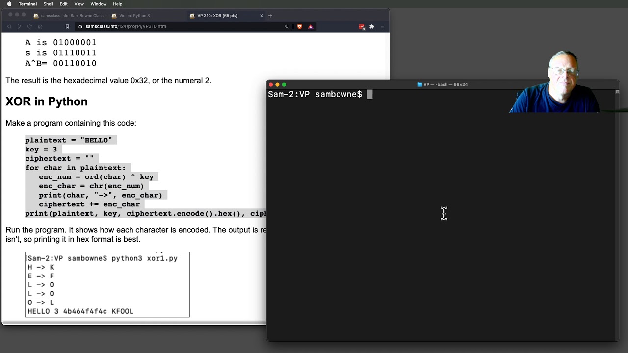 Caesar Cipher and XOR in Python 3
