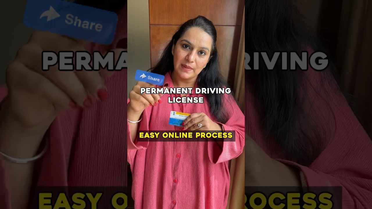 Permanent Driving License APPLY ONLINE ✅🚘 Step by Step Process ! #shorts