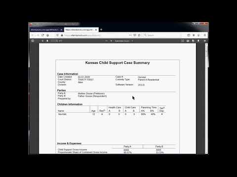 eFamilyTools 2020 Kansas Child Support Calculator