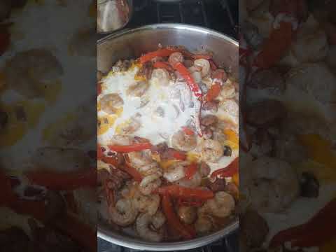 Creamy Cajun Pasta with Andouille Sausage and Shrimp #shorts