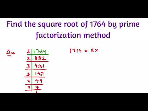 Find the square root of 1764 by prime factorization method.Square and square root.class 8 Maths.