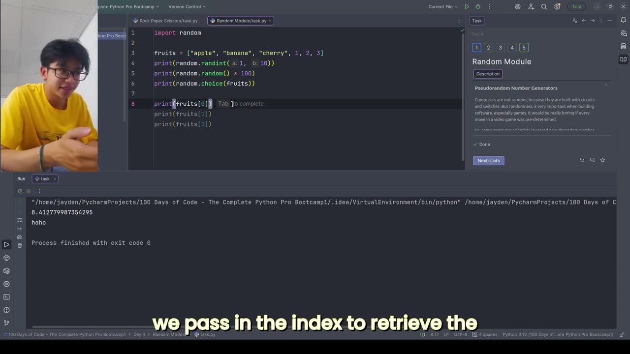 100 Days Learning Python – Day 4. Randomization and Lists in Python