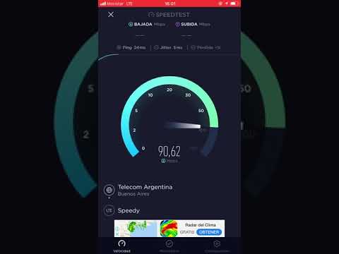 4G LTE de Movistar en Argentina - Speedtest (Junio 2018)