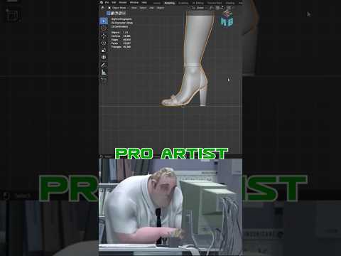 Noob VS Pro: Making Pose With Sculpting Pose Tool #blendertips #3danimation #blender3d #3d #design