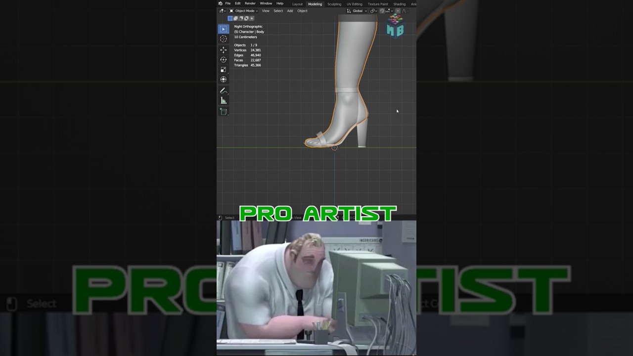 Noob VS Pro: Making Pose With Sculpting Pose Tool #blendertips #3danimation #blender3d #3d #design