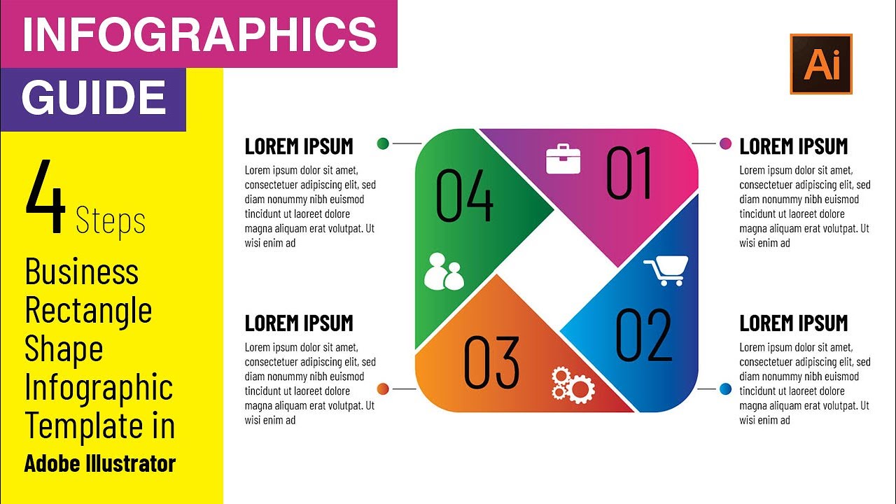 How to Create Four Options Business Infographic Template in Adobe Illustrator
