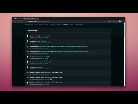 Netlify's Team audit logs keep track of all your team project activity