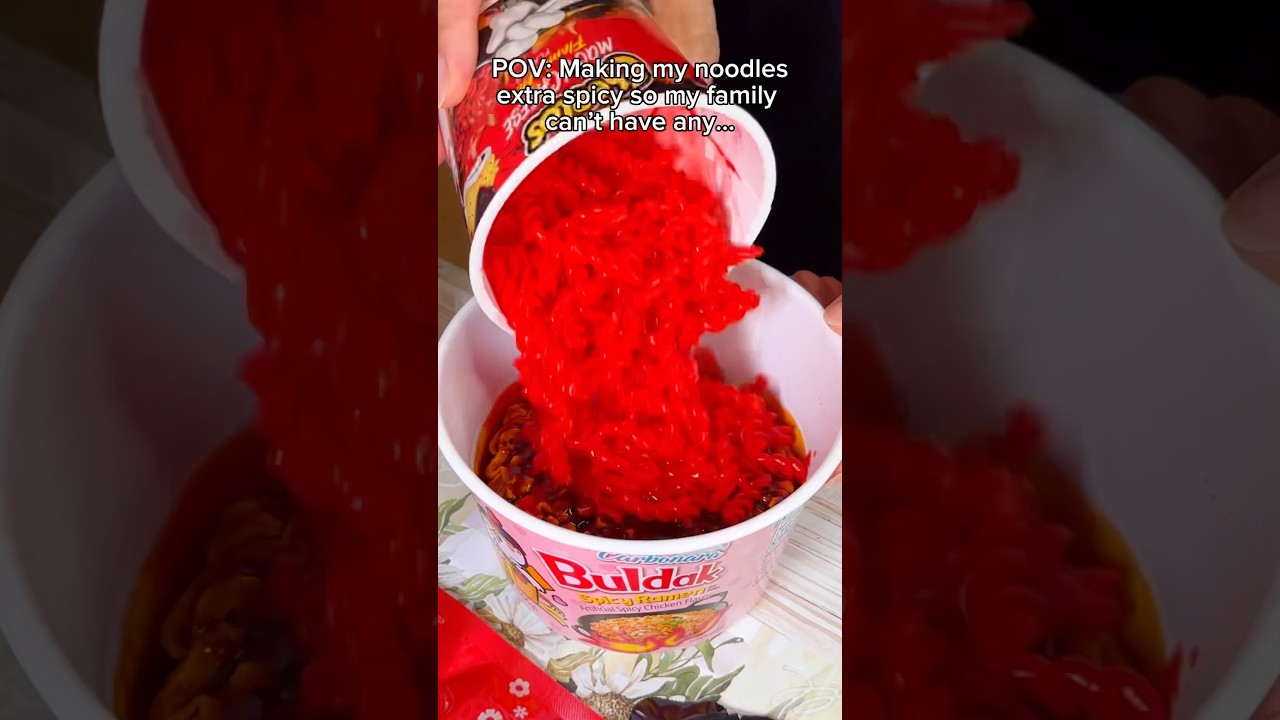 Making my noodles extra spicy so my family can’t have any… #food #eating #shorts