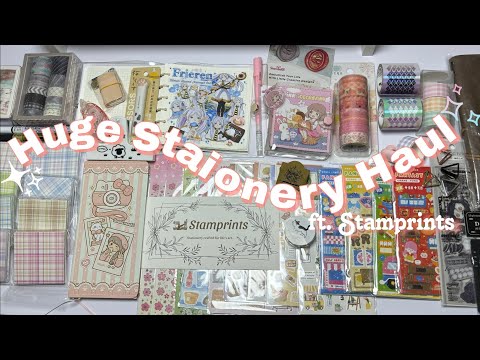 🌷Stationery Haul (Unboxing + Journal with me ft. Stamprints) journals,stickers,Washi tape