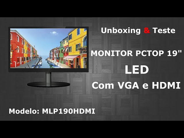 Monitor Led PCTOP, Gamer, 19 Polegadas, HD, 60Hz, HDMI/VGA + NFE e Garantia | 4Gamers
