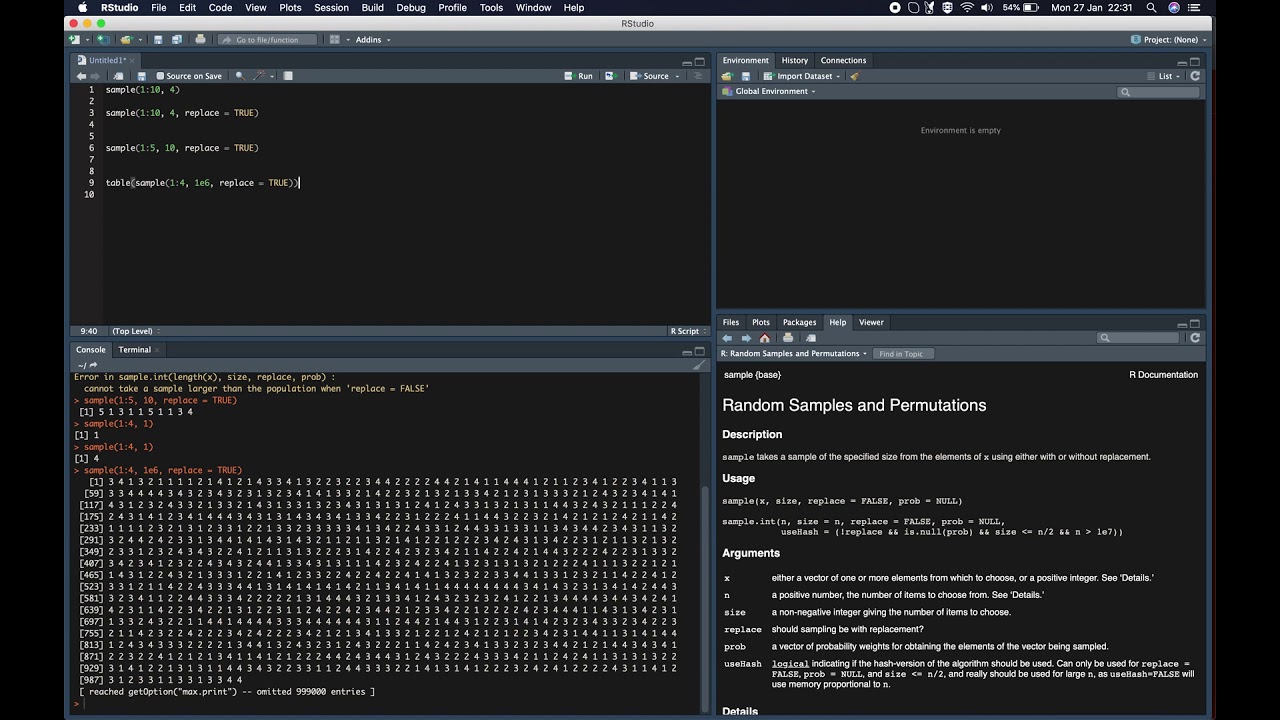 R Tutorial Episode 9 - Sample function in R
