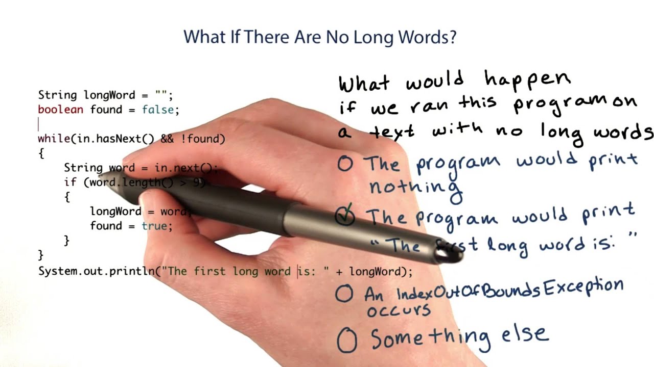 What If There Are No Long Words? - Intro to Java Programming