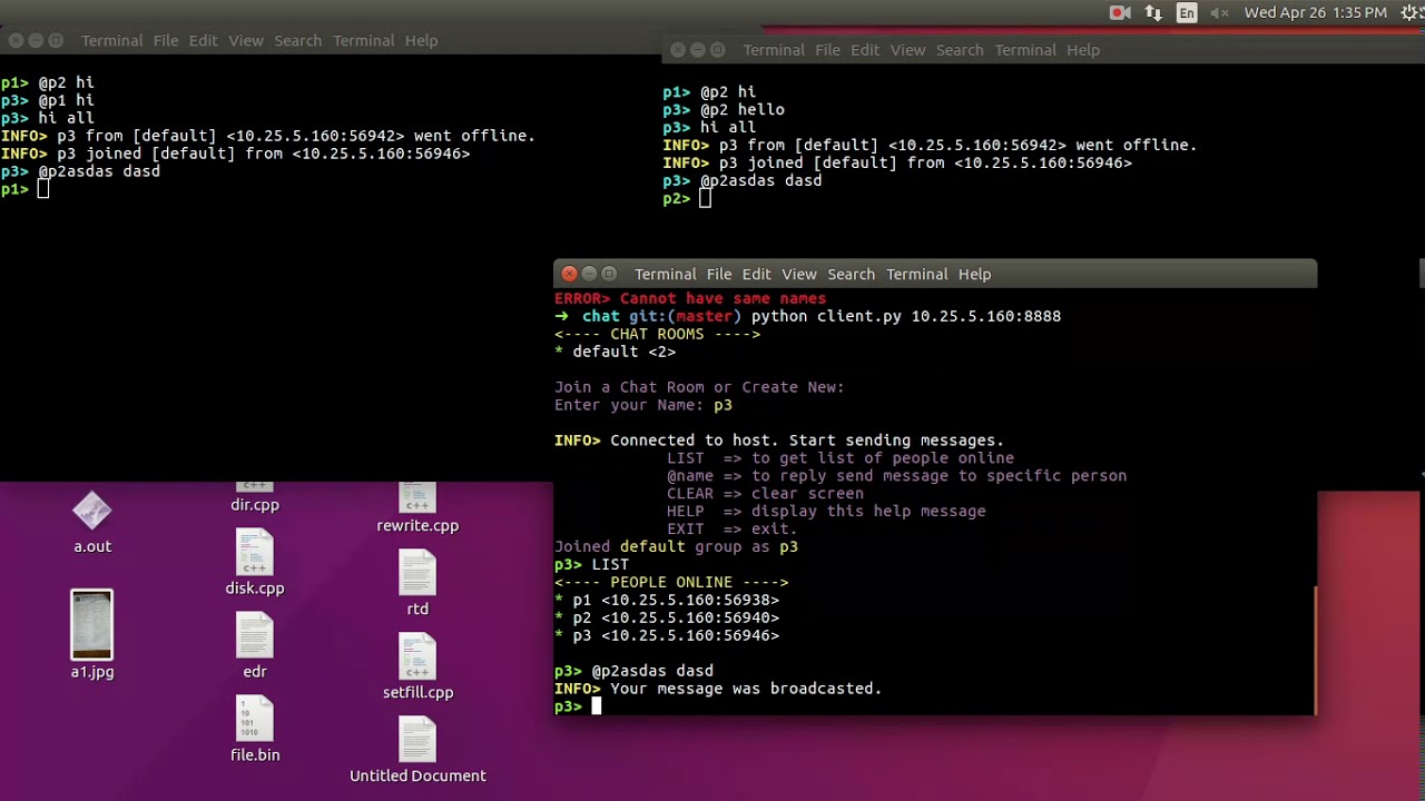 A command-line multi-client chat application using sockets in Python