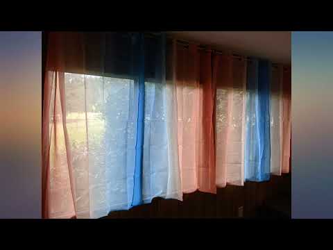 BGment Ombre Sheer Curtains for Kids Room, Faux Linen Grommet Two-Color Linear review