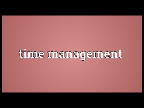 Time management Meaning