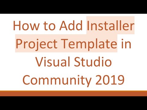 How to Add Installer Project Template in Visual Studio Community 2019