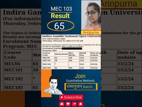 IGNOU RESULT December 2023 Session | MA ECONOMICS IGNOU MEC 103/203 Free Classes With Kuldeep Singh