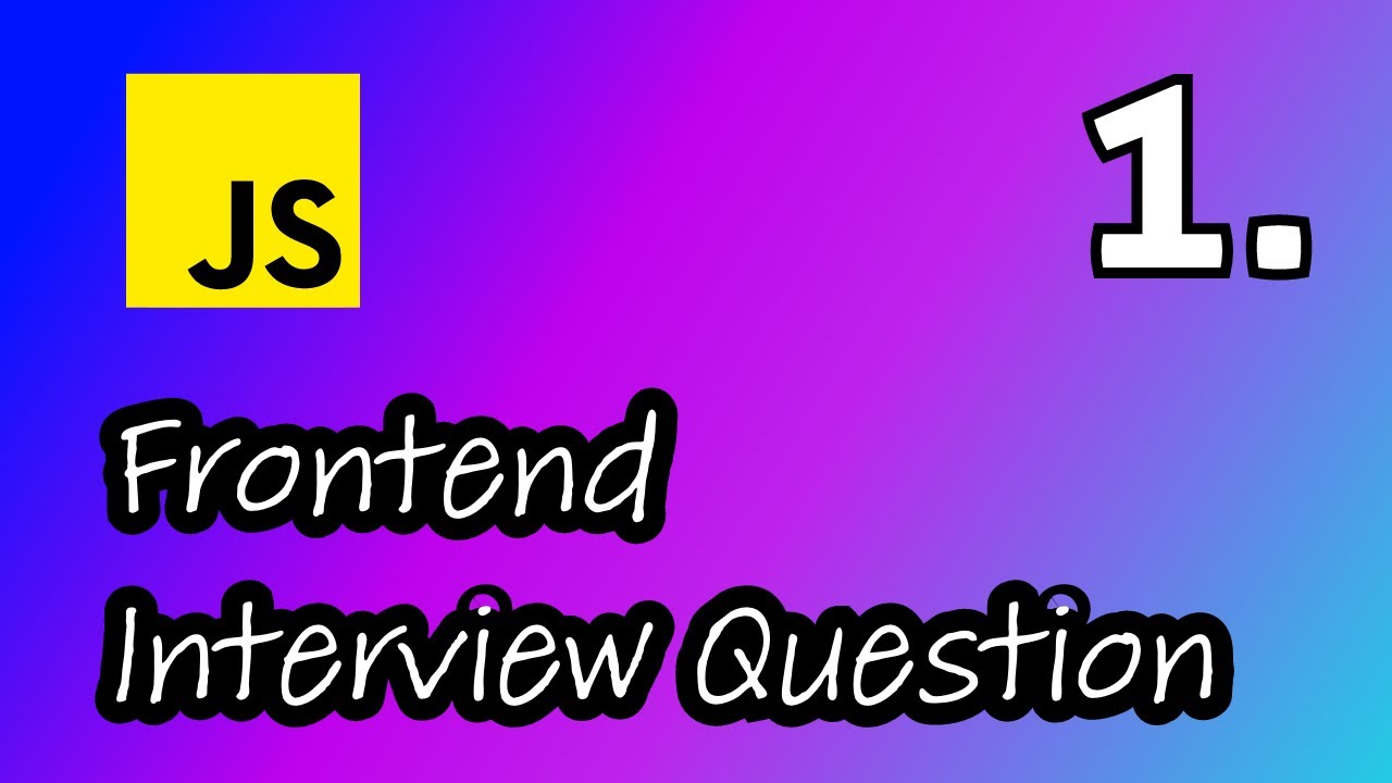 Frontend Interview Question - Remove Duplicates from an Array - Javascript Question