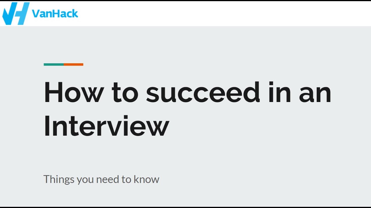 VanHack's Guide to Remote Interviewing