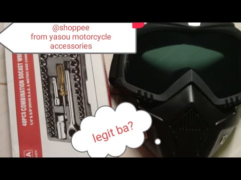 Unboxing yasou 40pcs combination wrench set/motorcycle goggle fom shoppee