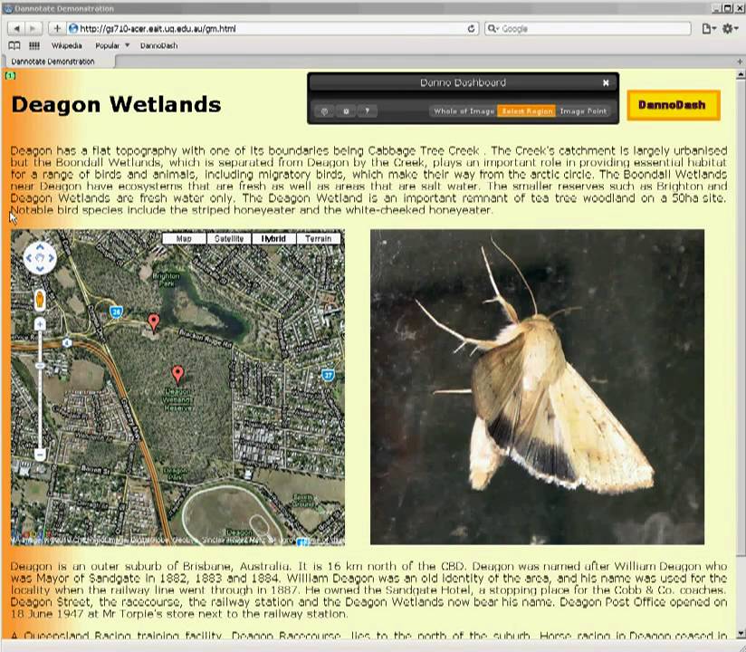 Creating text annotations using the Dashboard