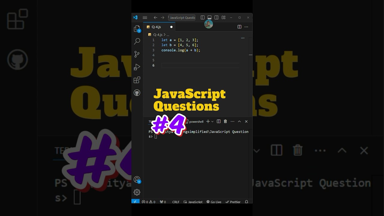 #4 : JavaScript Questions Series. #coding #javascript #webdevelopment #codingsimplifiedspace