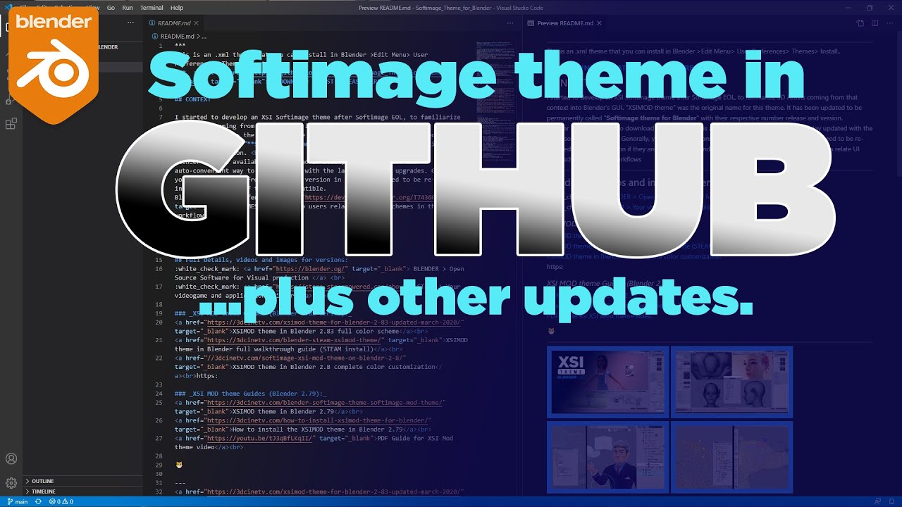 Softimage Theme for Blender in Github (2021)